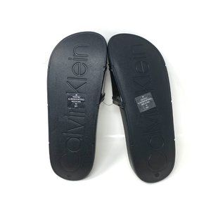 Calvin Klein | Shoes | Mega Salecalvin Klein Black Ck Logo Strap Slide ...